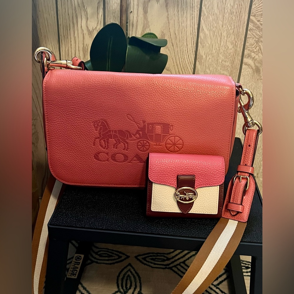 Coach Jess Messenger Bag & Trifold Wallet - Gem